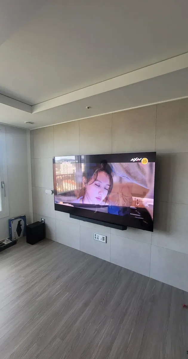 77인치 무타공셋탑공유기사운드바 설치 공간 Tv 숨고 숨은고수