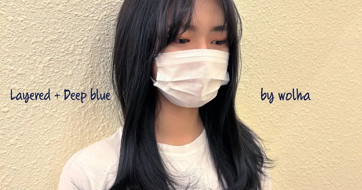Layered Deep Blue 헤어루트 전대후문점 컬러마스터 월하디자이너 숨고 숨은고수
