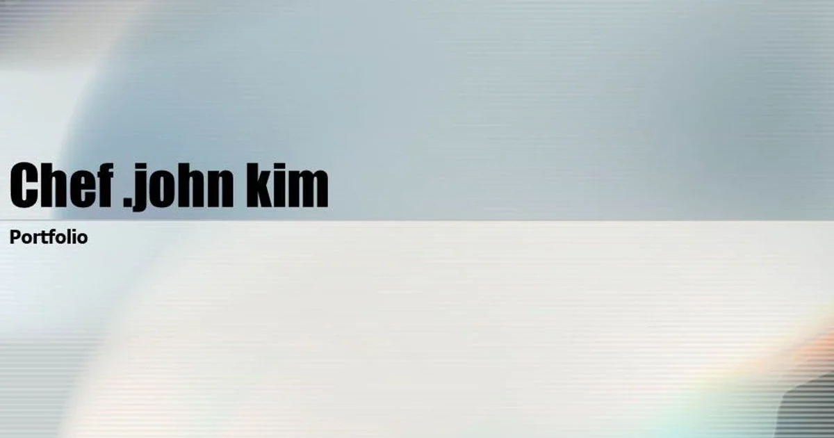 Chef.John Kim / 김훈석 - 숨고, 숨은고수