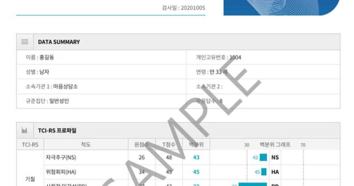 Tci 기질 및 성격 검사 필마인드 심리상담 숨고 숨은고수