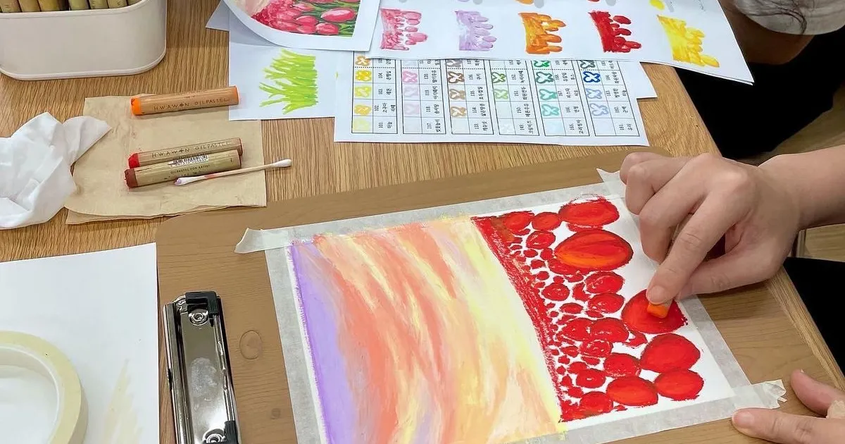 오일파스텔 취미미술 솔그림 숨고 숨은고수