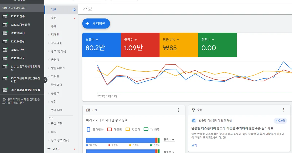 구글 광고 관리 나혼마 나혼자마케팅 숨고 숨은고수