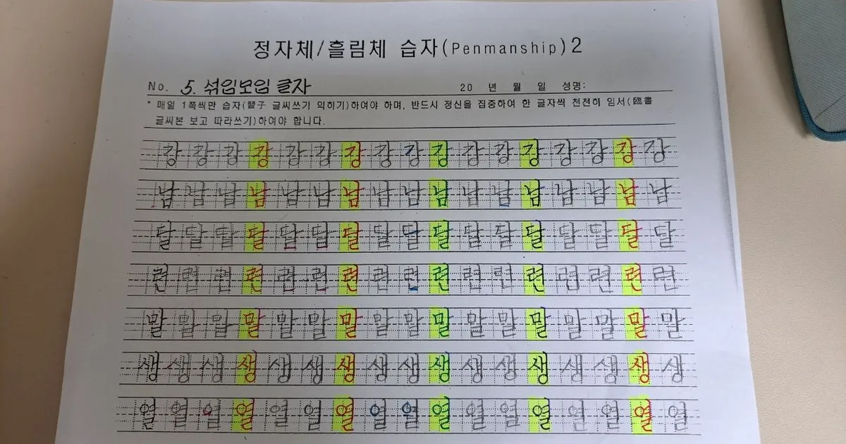 초등학교 4학년 5주차 수업 화장실청소글씨교정 전문 아싸홈케어 숨고 숨은고수