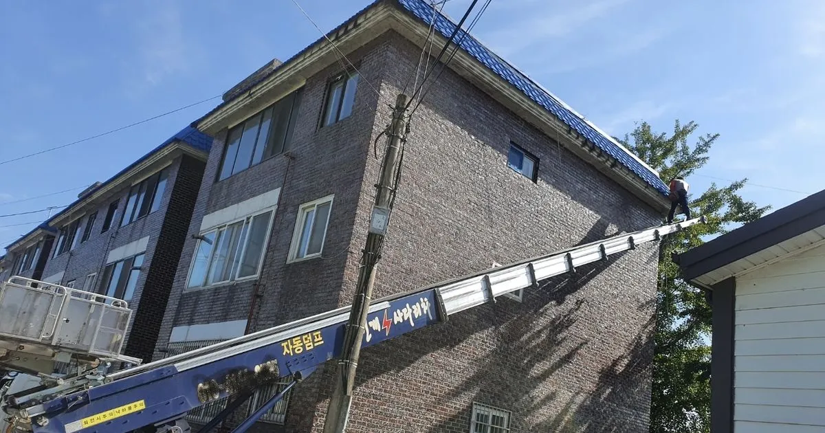 지붕보수작업 자재 상차 고난의도작업 번개사다리차 숨고 숨은고수