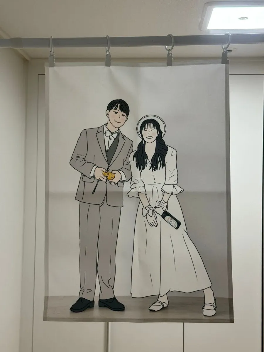 웨딩사진패브릭포스터 하라드로잉 숨고 숨은고수