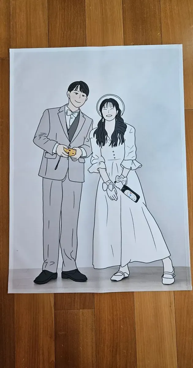 웨딩사진패브릭포스터 하라드로잉 숨고 숨은고수