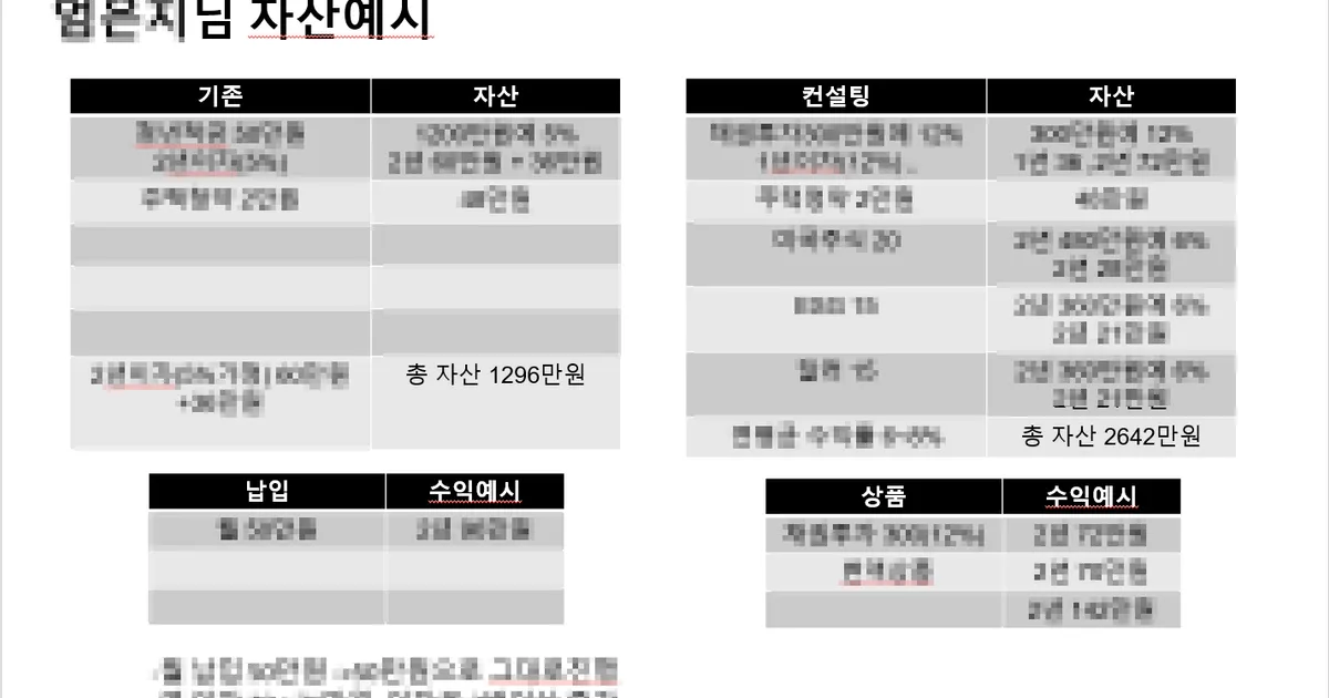 자산컨설팅결과 박준성 숨고 숨은고수
