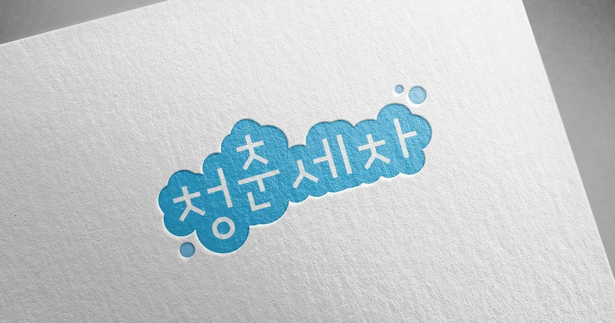 청춘세차 로고 디자인 긍지굥 숨고 숨은고수