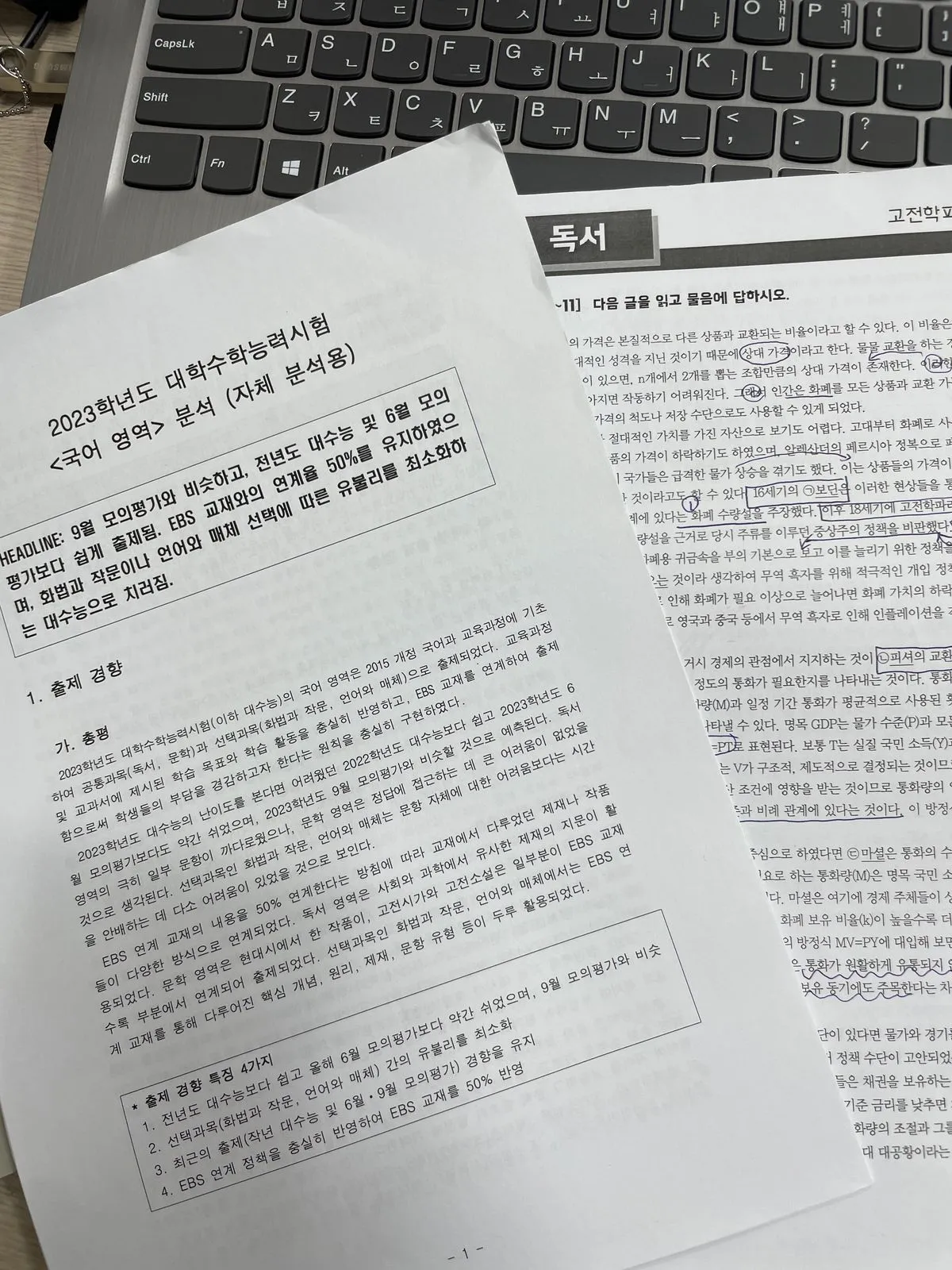 내신 및 수능 국어 수업 자료 김태영 숨고 숨은고수