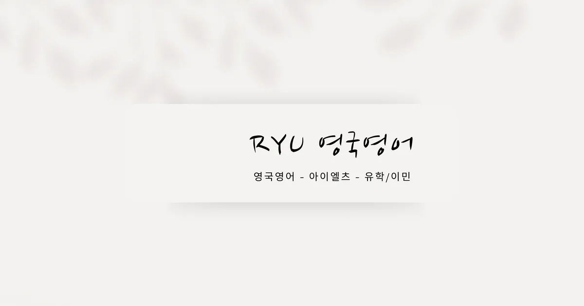 아이엘츠 수업 리유 영국영어 숨고 숨은고수