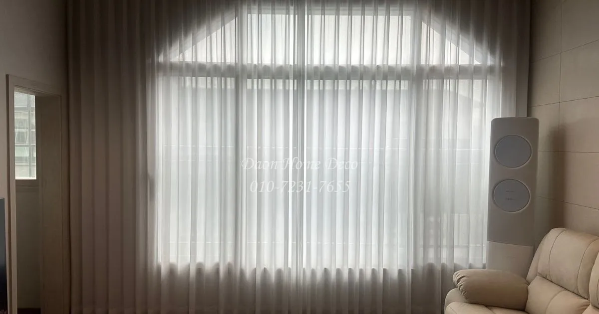 다온홈데코 복층 아파트 차르르쉬폰 암막커튼 시공 커튼블라인드스토리 숨고 숨은고수